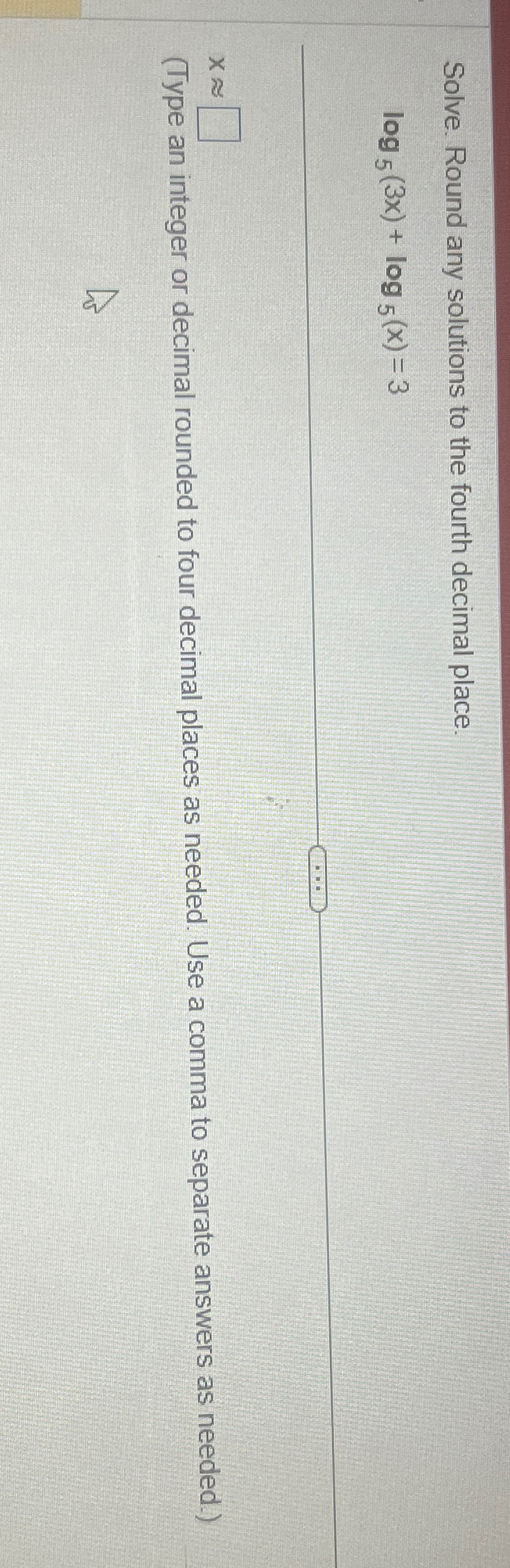 Solved Solve. Round any solutions to the fourth decimal | Chegg.com
