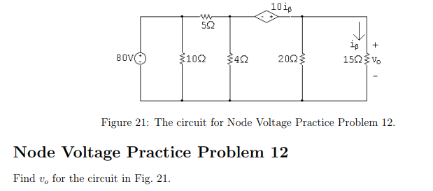 Solved Node Voltage Practice Problem 12Find vo ﻿for the | Chegg.com