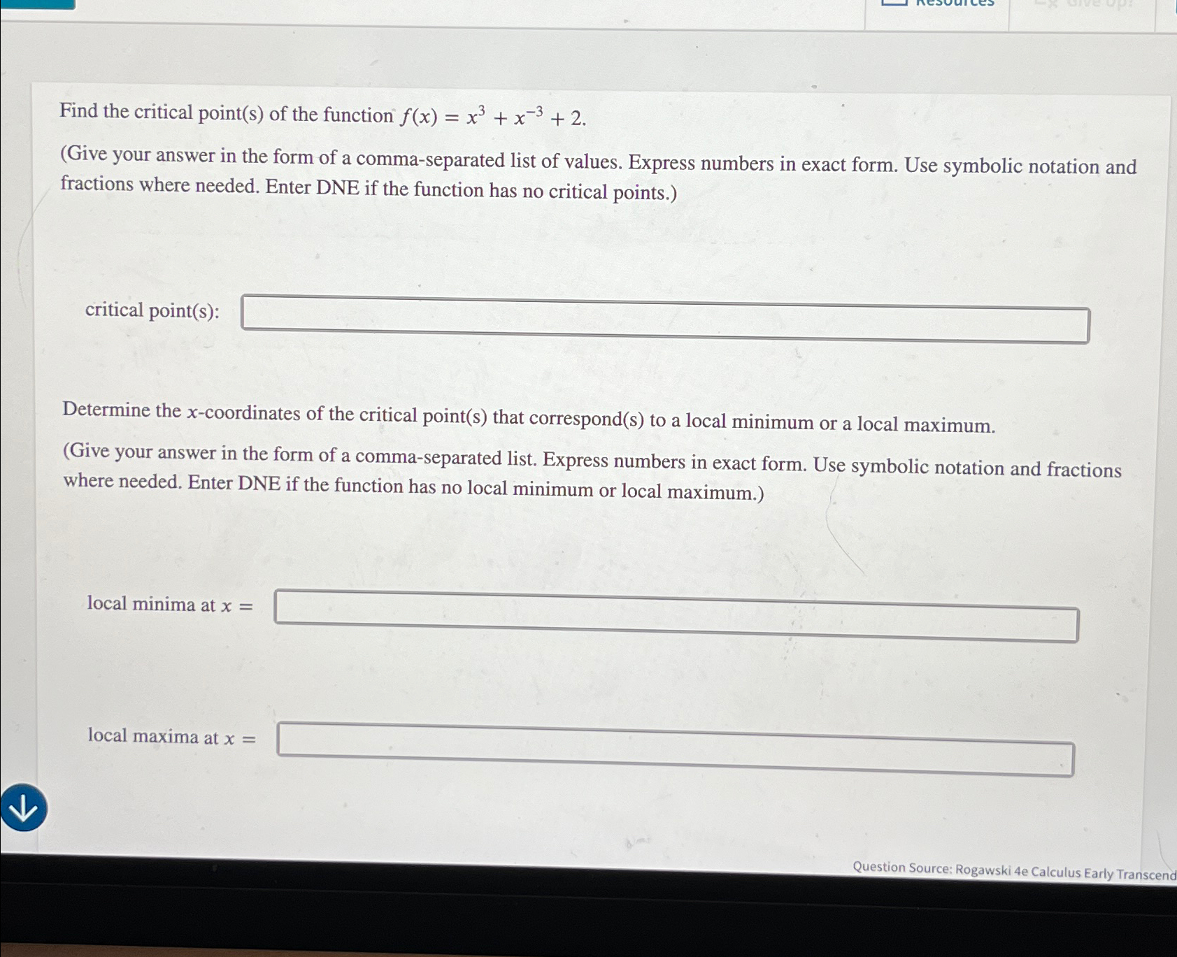 Solved Find the critical point(s) ﻿of the function | Chegg.com