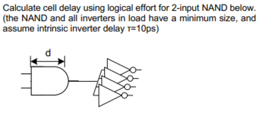 Solved Calculate cell delay using logical effort for 2-input | Chegg.com
