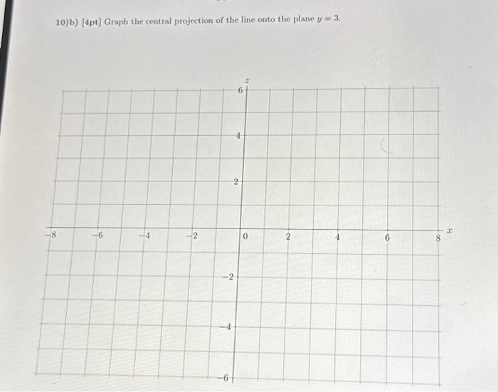 10)b) [4pt] Graph the central projection of the line | Chegg.com