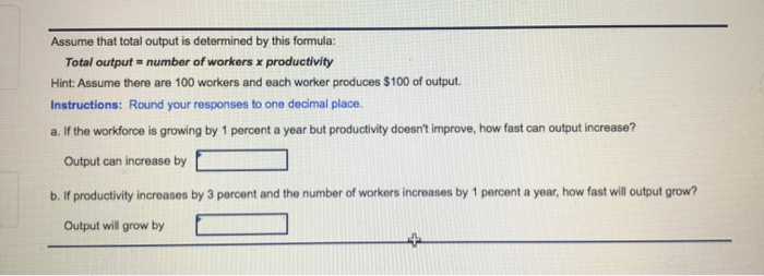 Solved Assume that total output is determined by this | Chegg.com