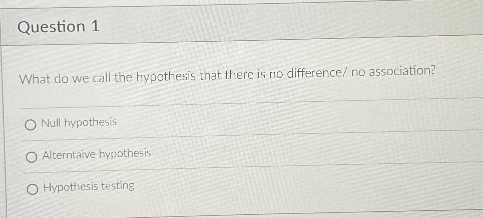 Solved Question 1What do we call the hypothesis that there | Chegg.com