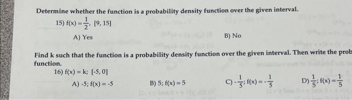 Solved Determine whether the function is a probability | Chegg.com