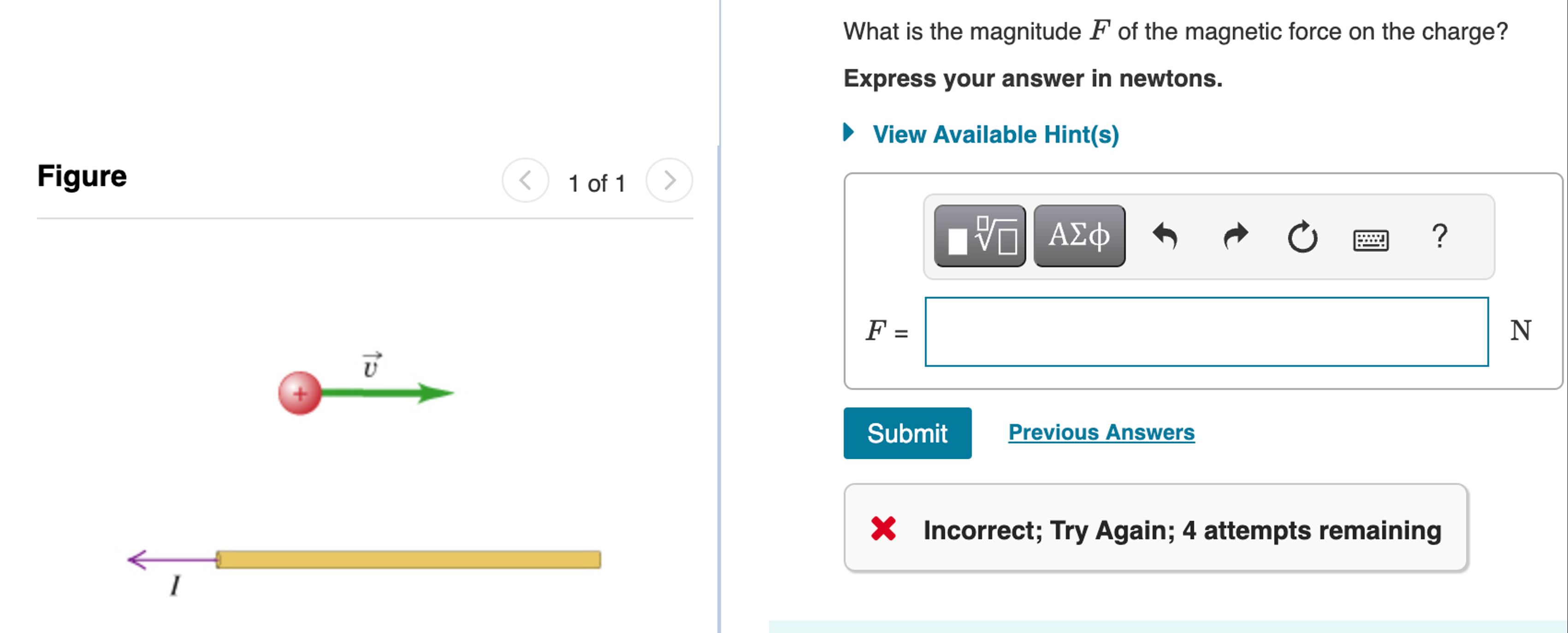 Solved A long straight horizontal wire carries a current | Chegg.com