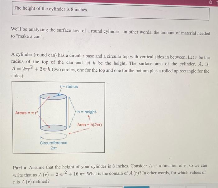 Solved We'll be analyzing the surface area of a round | Chegg.com