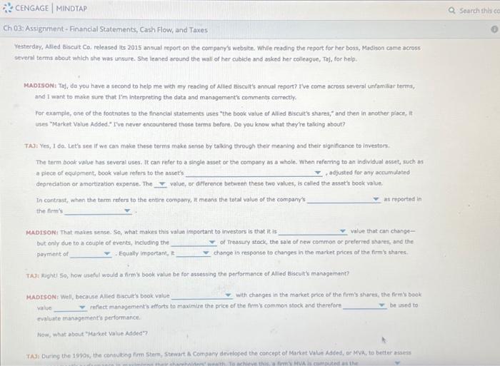Solved CENGAGE MINDTAP Ch 03: Assignment - Financial | Chegg.com