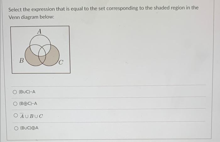 Solved Select the expression that is equal to the set | Chegg.com