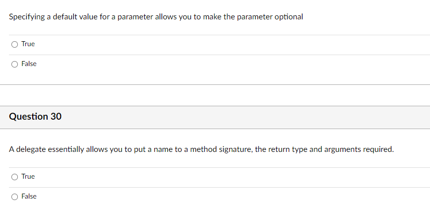 Solved Specifying a default value for a parameter allows you | Chegg.com