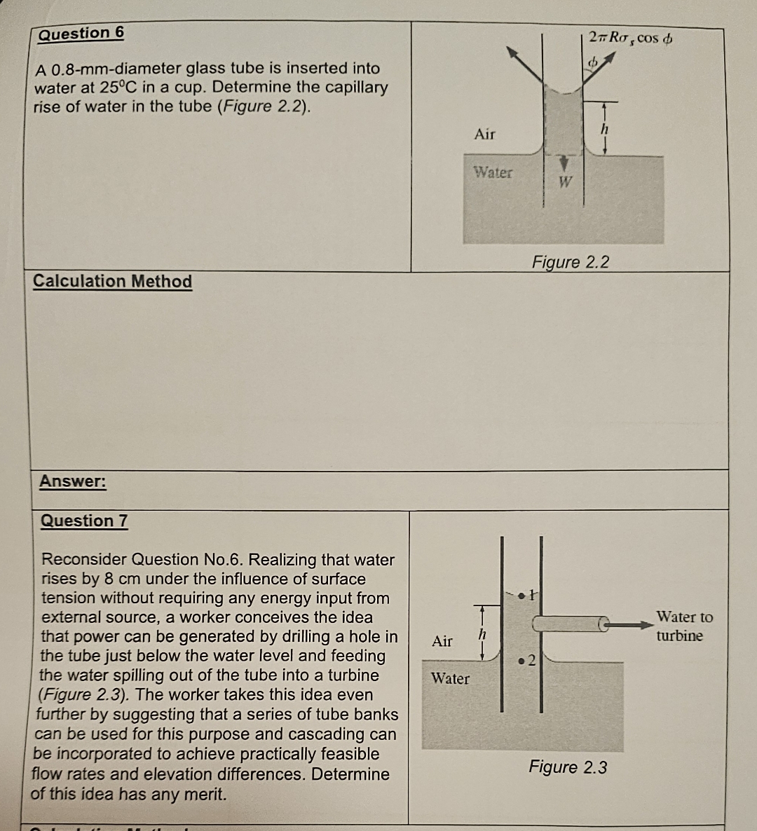 Solved Question 6A 0.8 -mm-diameter glass tube is inserted | Chegg.com