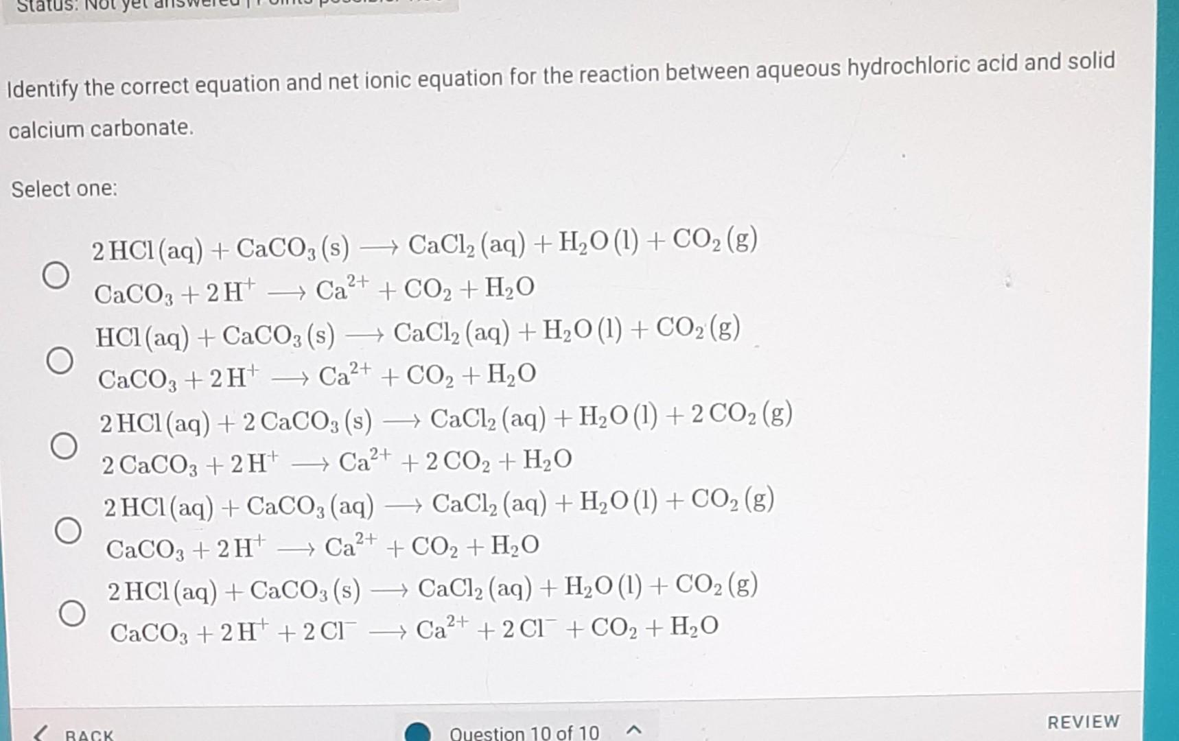 Solved Identify the correct equation and net ionic equation | Chegg.com