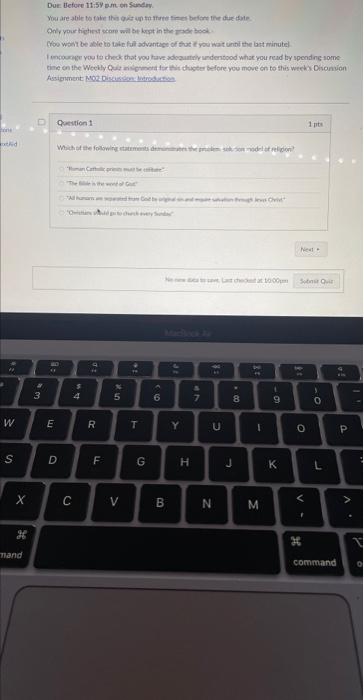 Due Uefore 11 isy am en Sundev. Only your hiehest | Chegg.com
