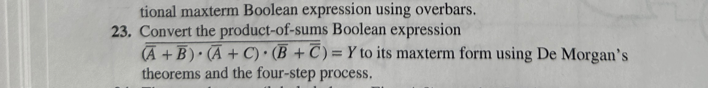 Solved 23. ﻿Convert the product-of-sums Boolean expression | Chegg.com