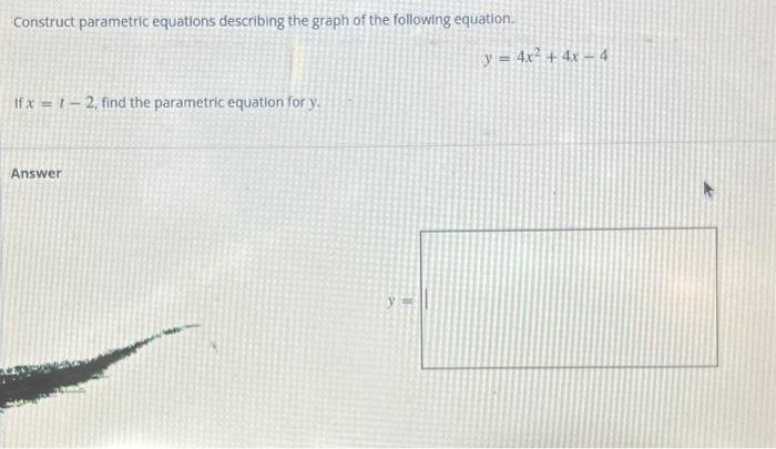 Solved Construct parametric equations describing the graph | Chegg.com