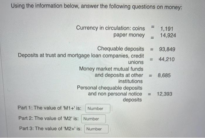 Solved Using the information below, answer the following | Chegg.com