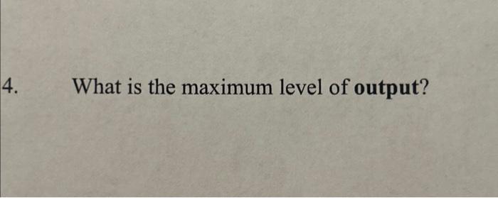 Solved What is the maximum level of output? | Chegg.com
