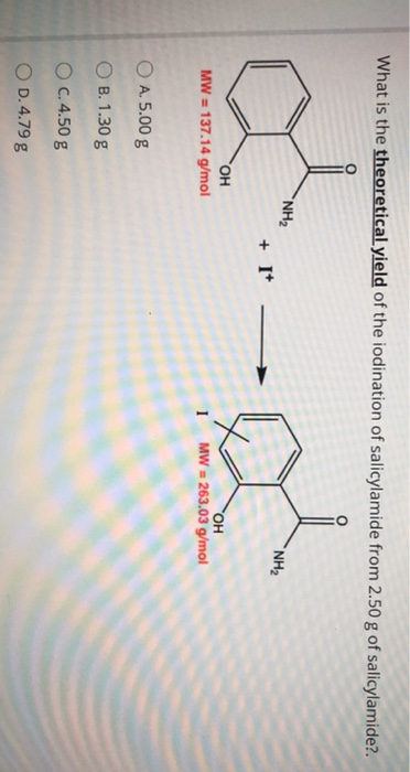 Solved What is the theoretical yield of the iodination of | Chegg.com