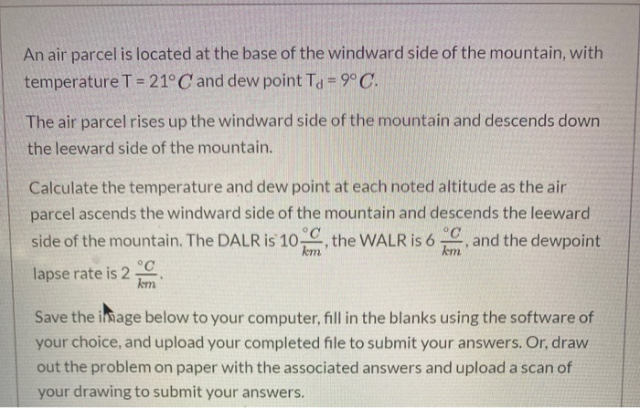 Solved An air parcel is located at the base of the windward | Chegg.com