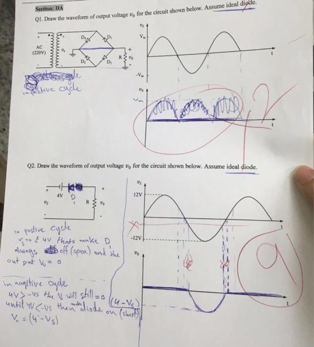 Solved Section: DA Q1. Draw the waveform of output voltage | Chegg.com
