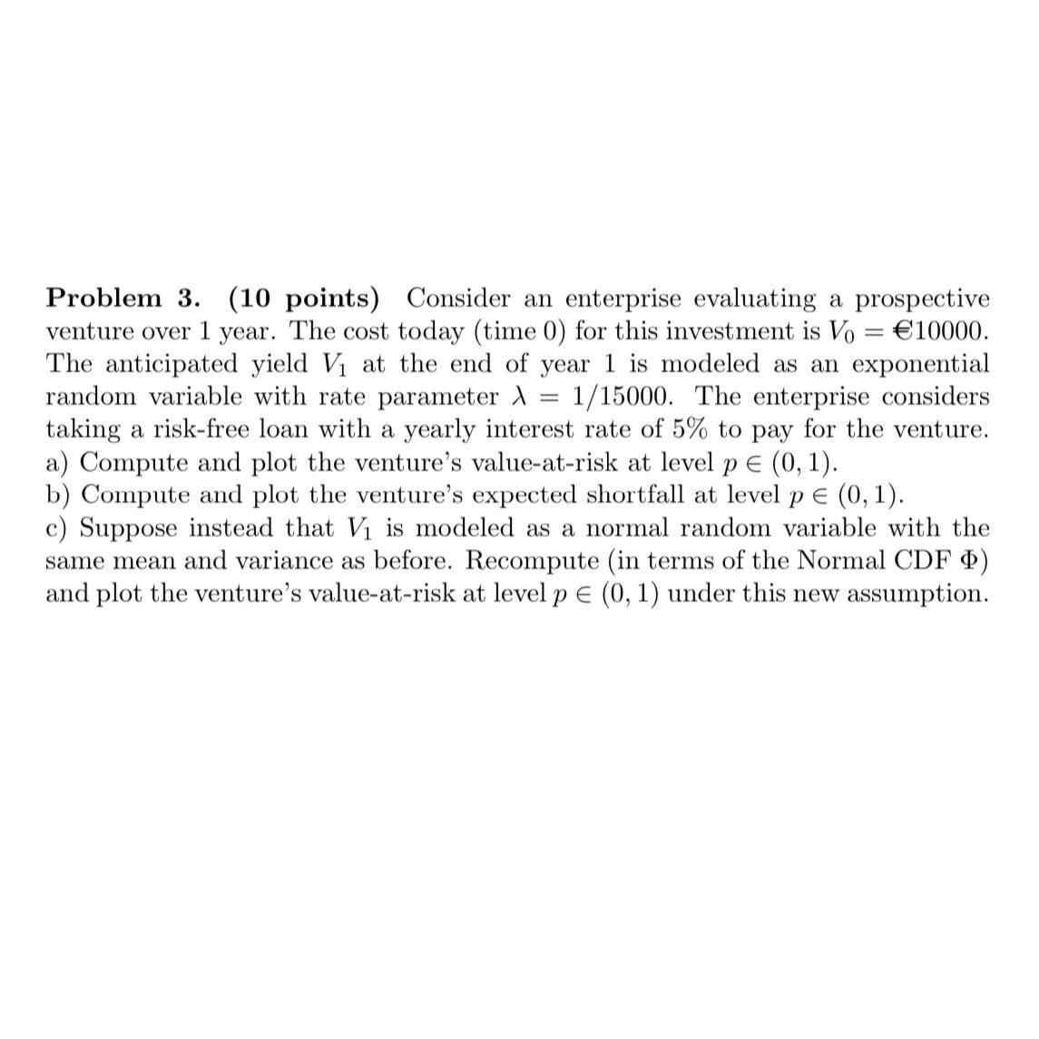 Solved Problem 3. (10 ﻿points) ﻿Consider an enterprise | Chegg.com