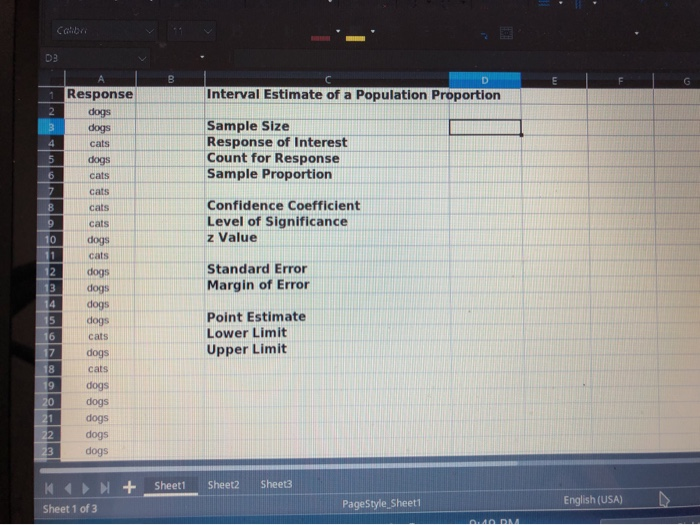 8. Using Excel - Constructing an interval estimate | Chegg.com