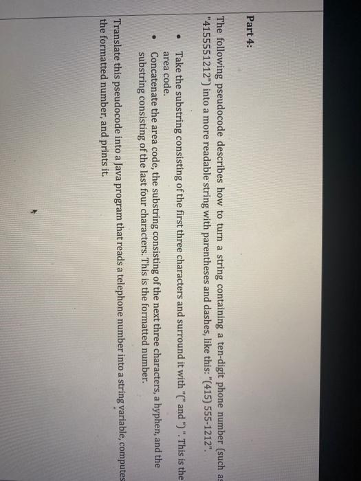 Solved Part 4: The following pseudocode describes how to | Chegg.com