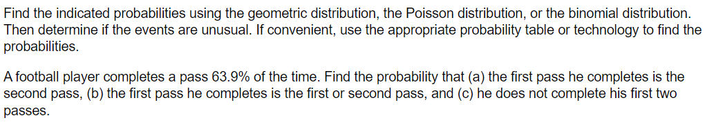 Solved Find the indicated probabilities using the geometric | Chegg.com