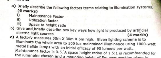 Solved a) Briefly describe the following factors terms | Chegg.com