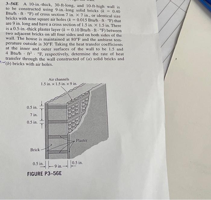 3-56E A 10-in.-thick, 30-ft-long, and 10 -ft-high | Chegg.com