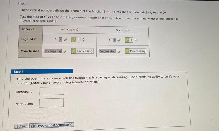 Solved Tutorial Exercise Find the critical numbers and the | Chegg.com