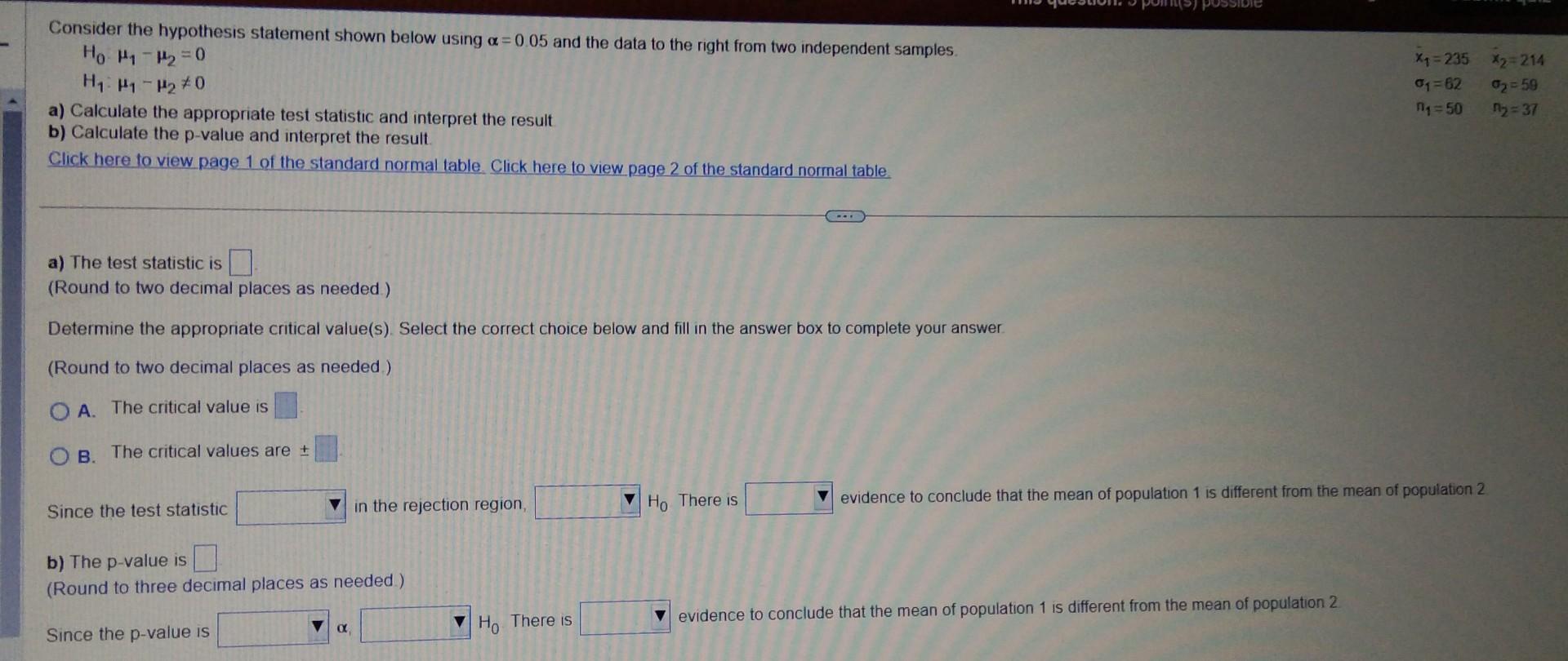 Solved Consider the hypothesis statement shown below using | Chegg.com