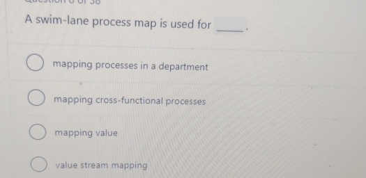 Solved A swim-lane process map is used for mapping | Chegg.com