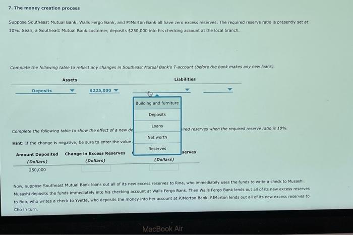 Solved 7. The money creation process Suppose Southeast | Chegg.com