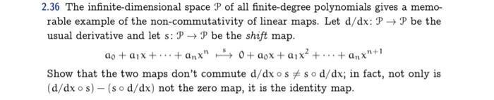 Solved 2.36 The infinite-dimensional space P of all | Chegg.com