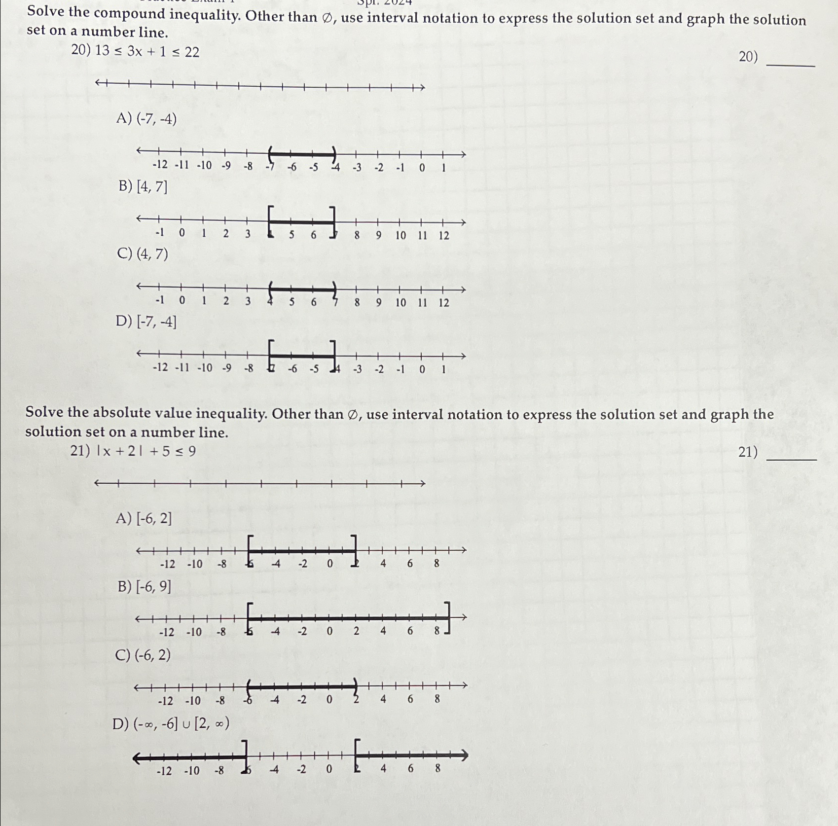 Solved Solve the compound inequality. Other than O?, ﻿use | Chegg.com