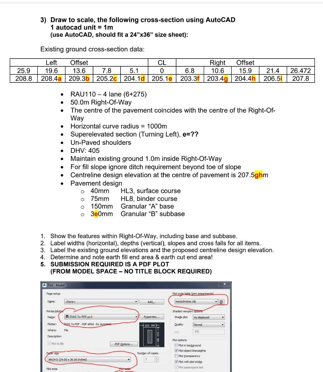 Solved 3) Draw to scale, the following cross-section using | Chegg.com