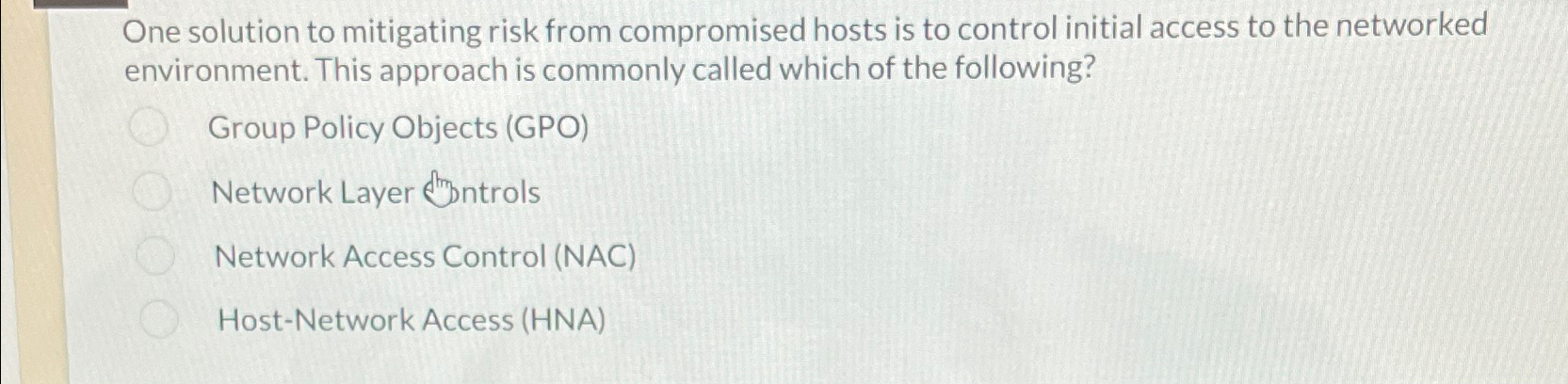 Solved ne solution to mitigating risk from compromised hosts | Chegg.com