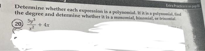 Solved Determine whether each expression is a polynomial. If | Chegg.com