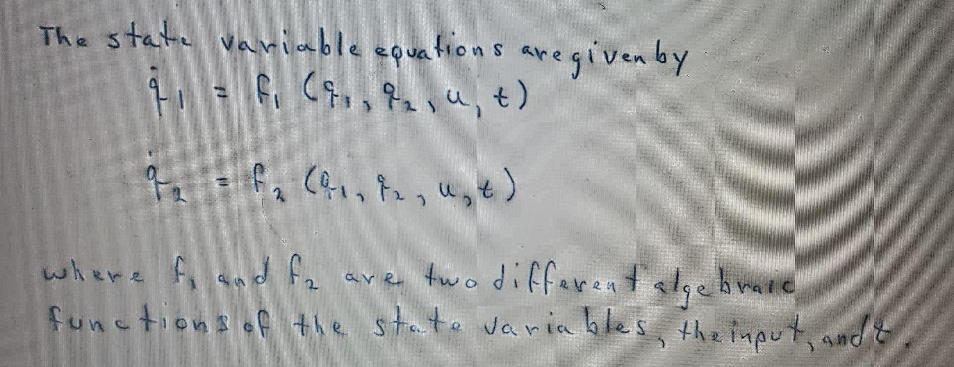 Solved The state variable equations aregivenby | Chegg.com