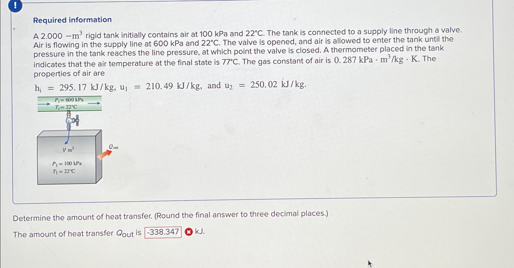 Solved !Required informationA 2.000-m3 ﻿rigid tank initially | Chegg.com