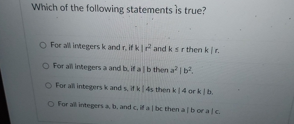 Solved Which of the following statements is true?For all | Chegg.com