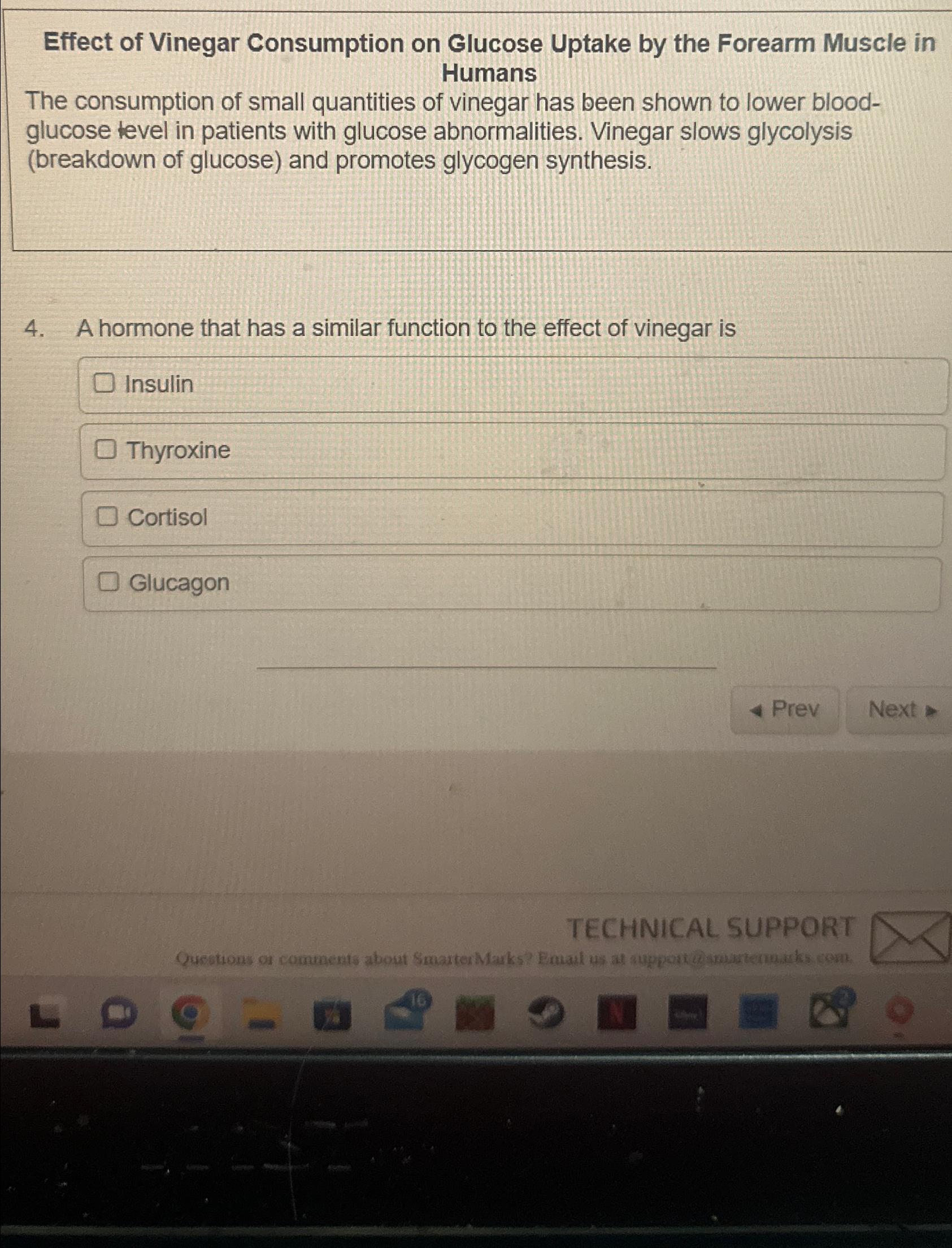 Solved Effect of Vinegar Consumption on Glucose Uptake by | Chegg.com