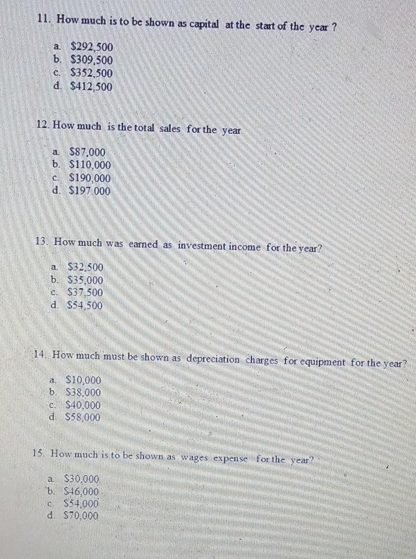 Solved Use The Following Data For Questions 11 15 The Raving