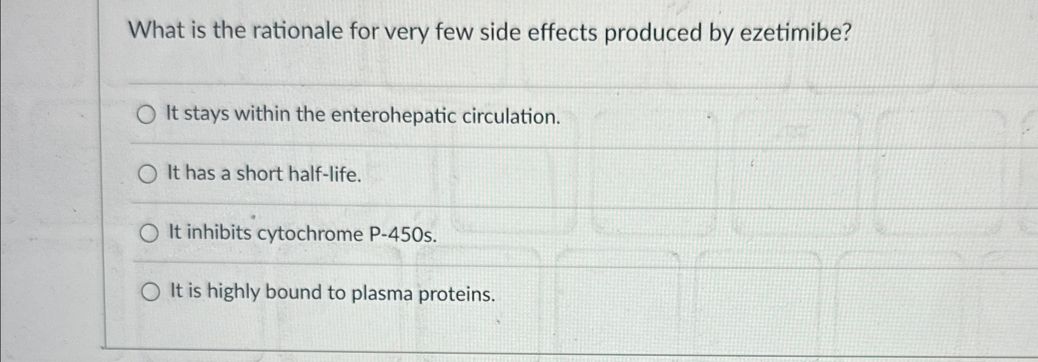 Solved What is the rationale for very few side effects | Chegg.com