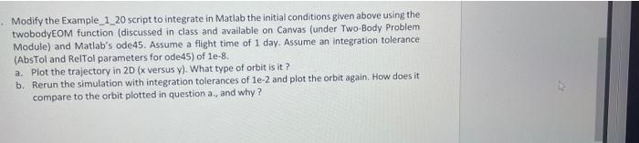 Modify the Example_1_20 script to integrate in Matlab | Chegg.com