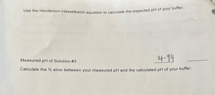 Solved Solution 43 Eufier Preparation Assigned buffer pH | Chegg.com