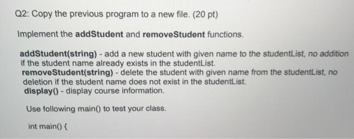 Solved 1.CPF #include using namespace std; class Course { | Chegg.com