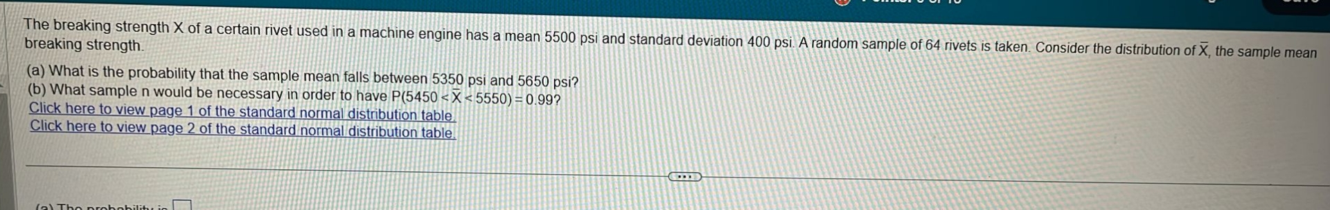 Solved The breaking strength x ﻿of a certain rivet used in a | Chegg.com