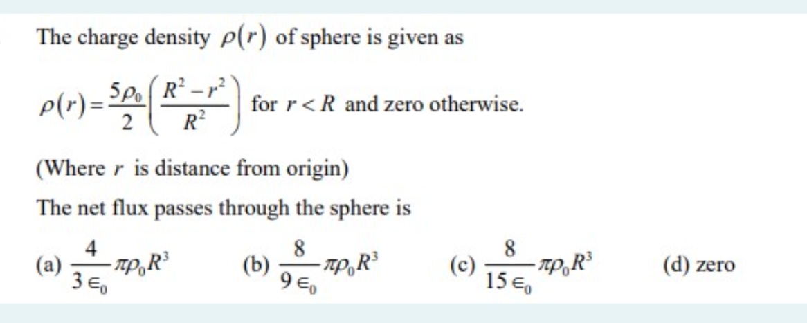 Solved The charge density ρ(r) ﻿of sphere is given as | Chegg.com