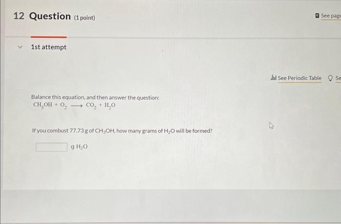 Solved 1st attempt Balance this equation, and then answer | Chegg.com